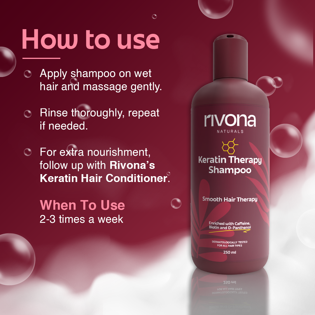 Damage Repair Keratin Shampoo with Natural Caffeine and Biotin for Smo ...