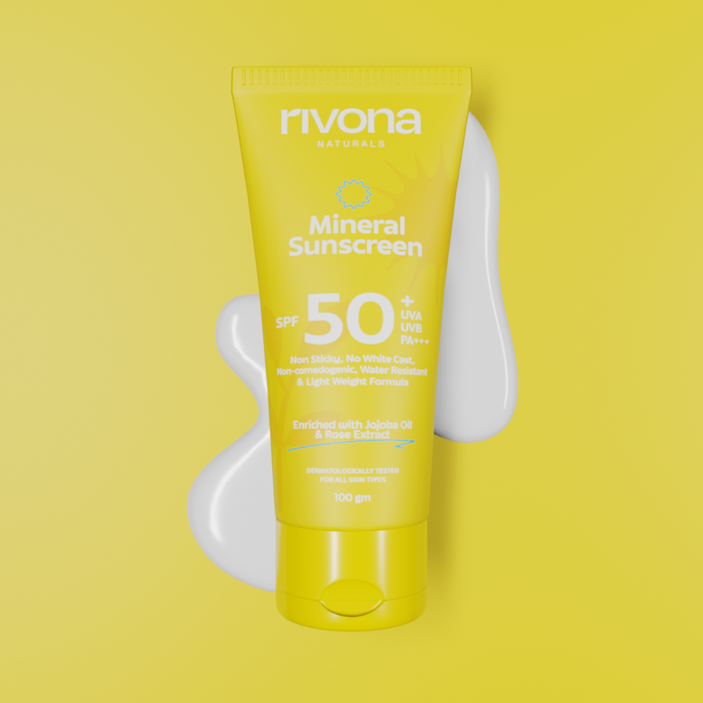 Buy Natural Mineral Sunscreen SPF 50 | No White Cast Sunscreen – Rivona ...